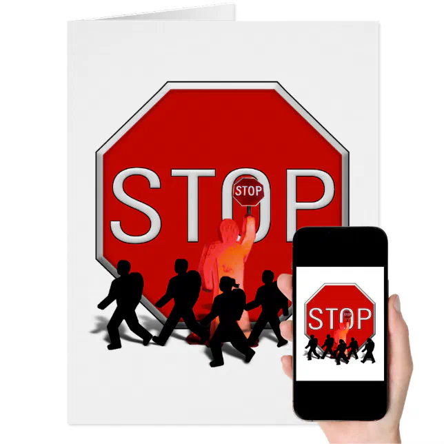 Crossing Guard w/Kids & Stop Sign | Zazzle