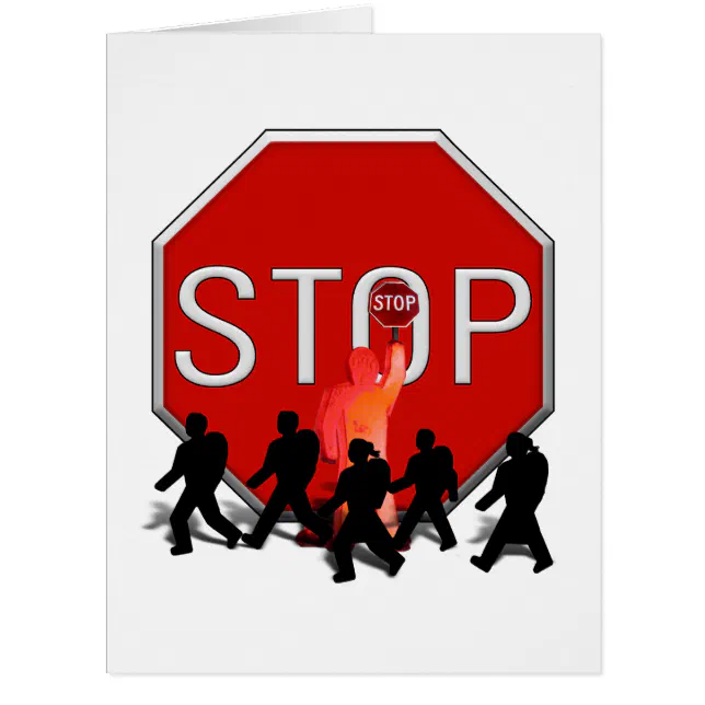 Crossing Guard w/Kids & Stop Sign | Zazzle