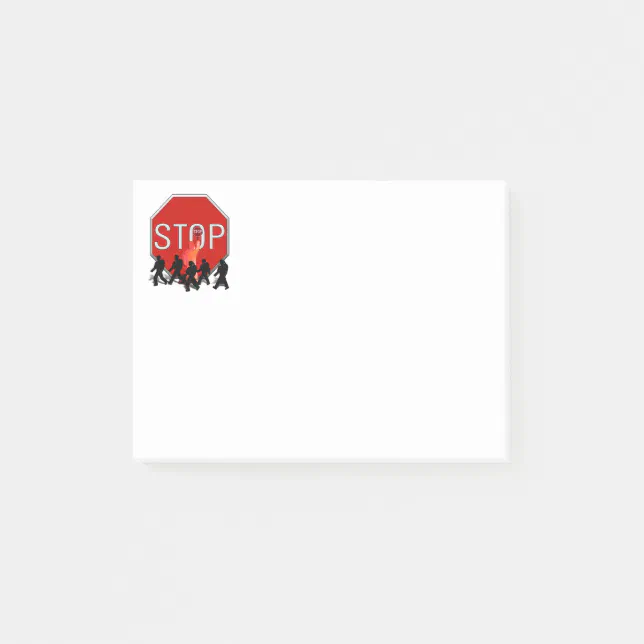 Crossing Guard w/Kids & Stop Sign Post-it Notes | Zazzle