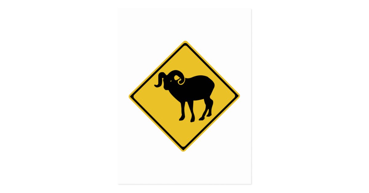 Crossing Mountain Goats, Traffic Sign, Canada Postcard | Zazzle.com