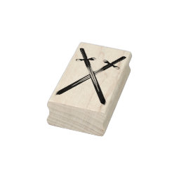 Crossing Swords Vertical Rubber Stamp | Zazzle