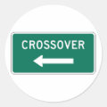 Crossover Road Sign Classic Round Sticker | Zazzle