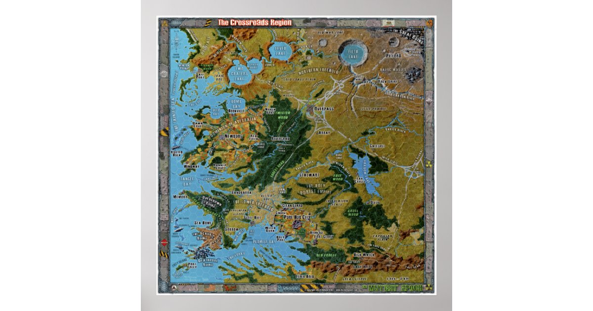 Crossroads Region Gazetteer Map Poster | Zazzle