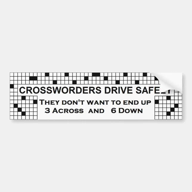 Crossword Bumper Sticker | Zazzle