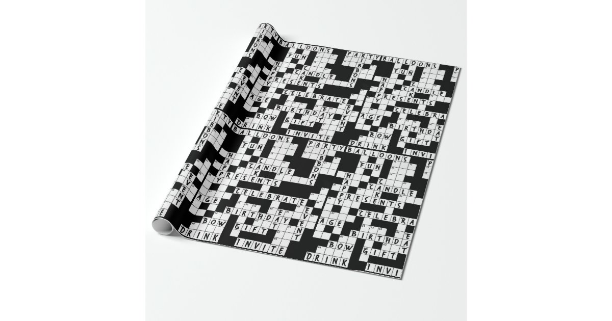 Crossword Puzzle birthday Wrapping Paper | Zazzle
