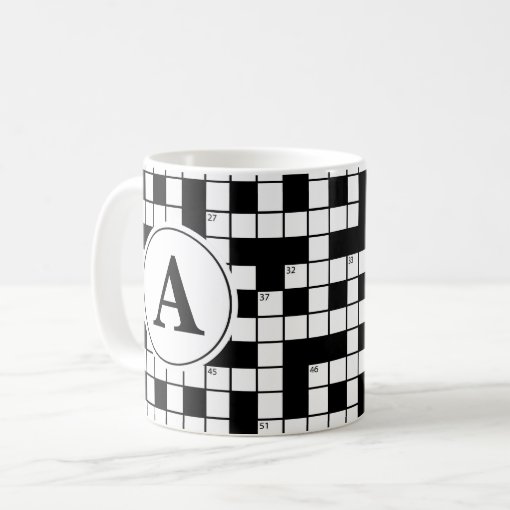 Crossword Puzzle Monogram Coffee Mug | Zazzle