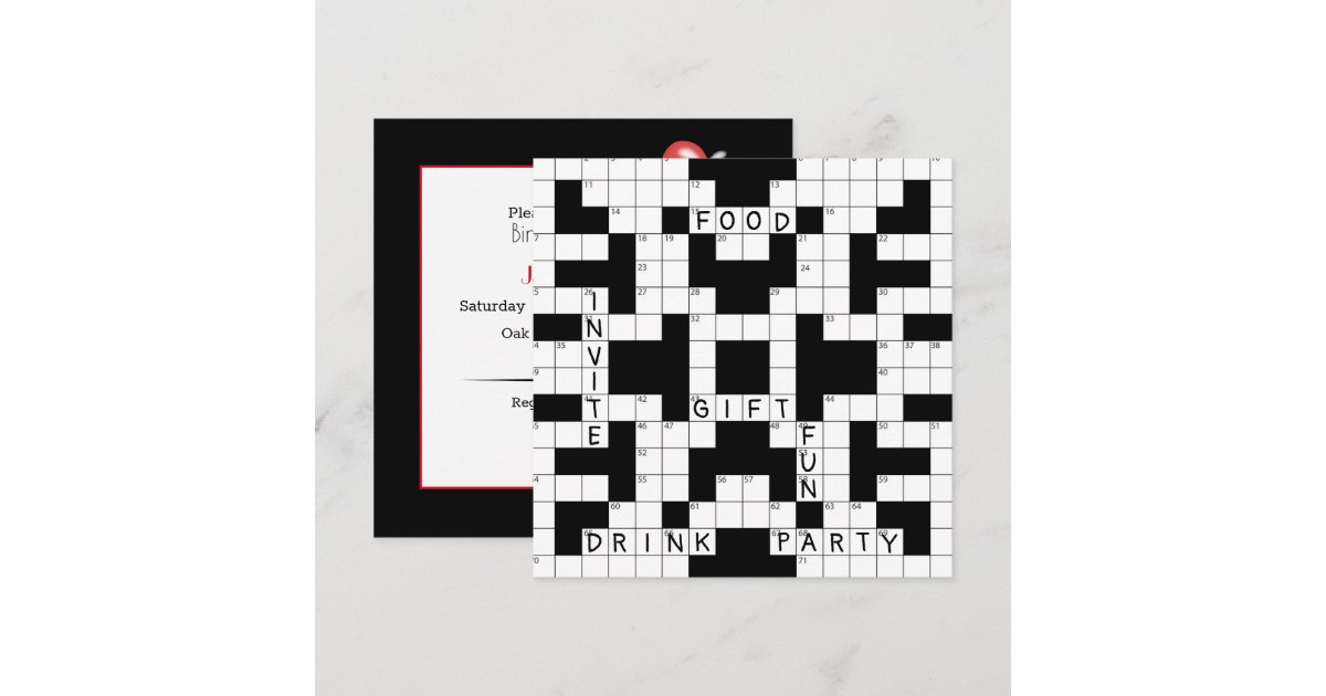 Crossword Puzzle Party Invitation | Zazzle