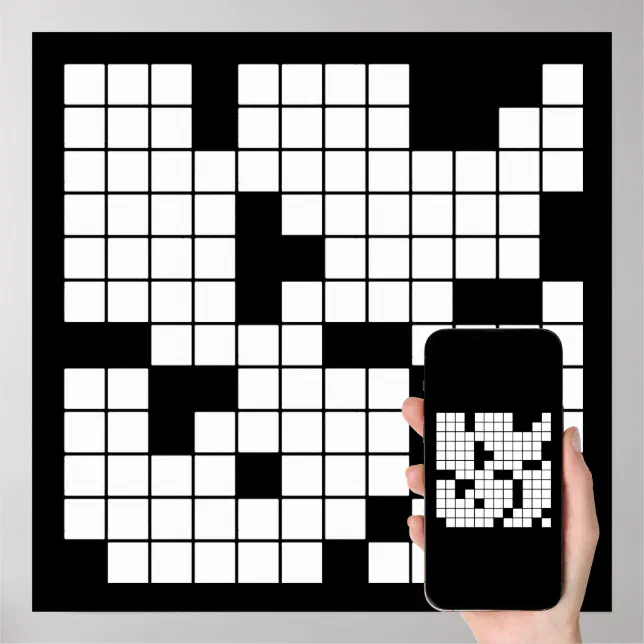 CROSSWORD PUZZLE PATTERN GRAPHICS GAMES FUN WORDS POSTER | Zazzle