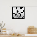 CROSSWORD PUZZLE PATTERN GRAPHICS GAMES FUN WORDS POSTER | Zazzle