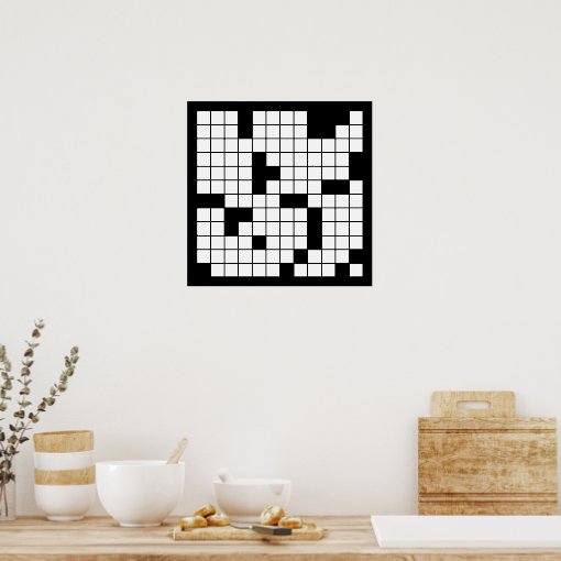 CROSSWORD PUZZLE PATTERN GRAPHICS GAMES FUN WORDS POSTER | Zazzle
