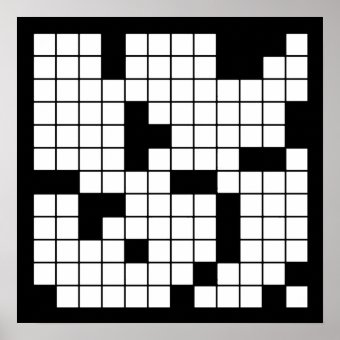CROSSWORD PUZZLE PATTERN GRAPHICS GAMES FUN WORDS POSTER | Zazzle