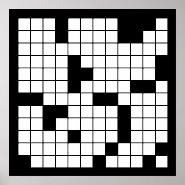 CROSSWORD PUZZLE PATTERN GRAPHICS GAMES FUN WORDS POSTER | Zazzle