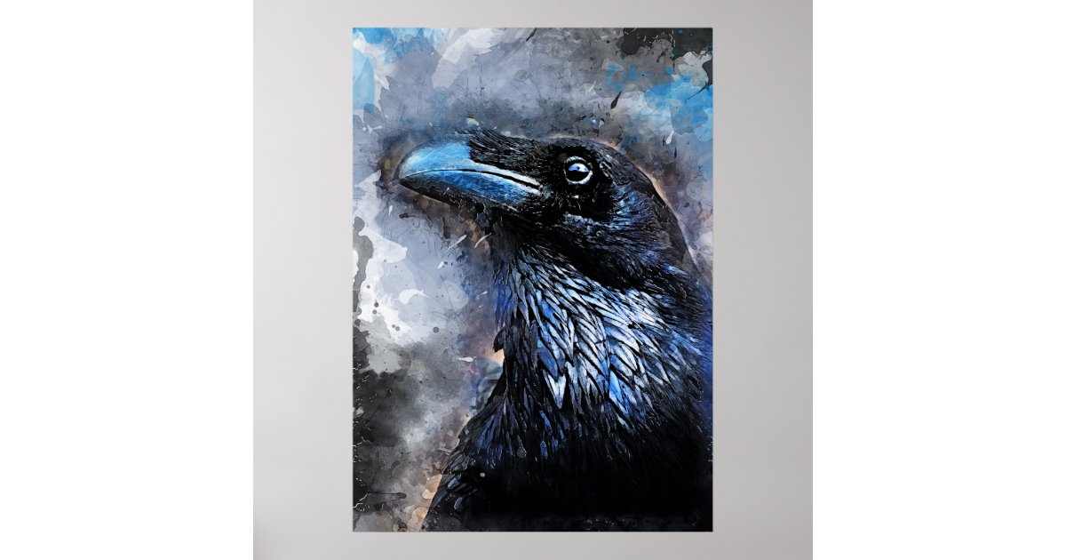 Crow art #crow #bird #animals poster | Zazzle