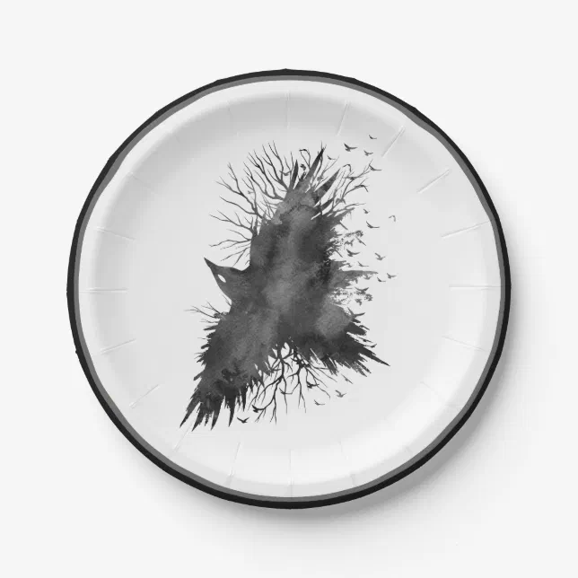 Crow Halloween Paper Plate | Zazzle