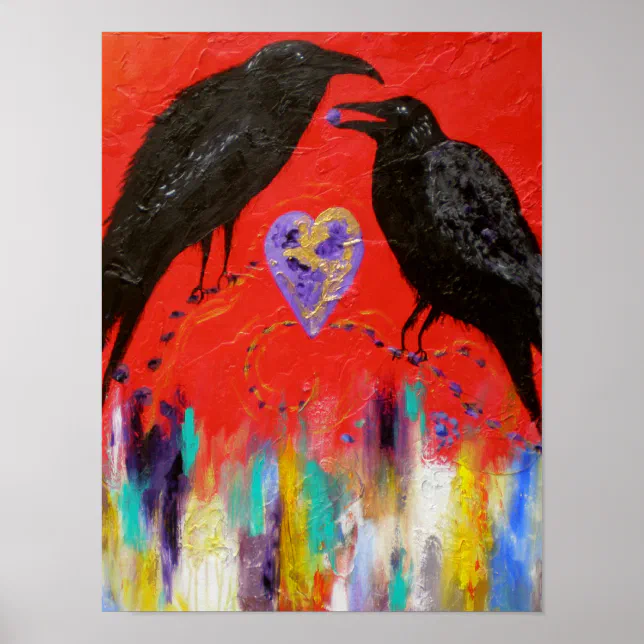 Crow Heart Poster | Zazzle