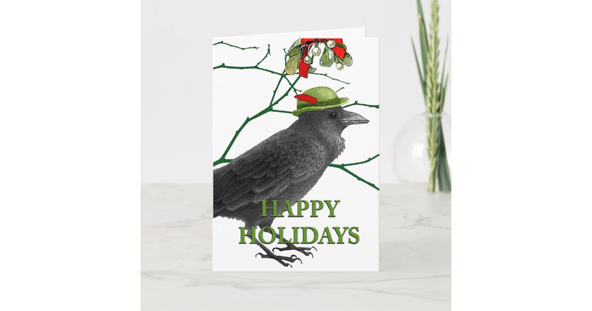 Crow Holiday Greeting Card | Zazzle