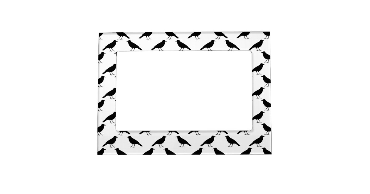 Crow Pattern. Magnetic Photo Frame | Zazzle
