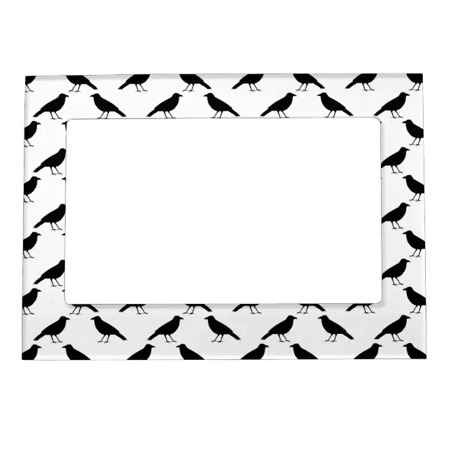 Crow Pattern. Magnetic Photo Frame | Zazzle