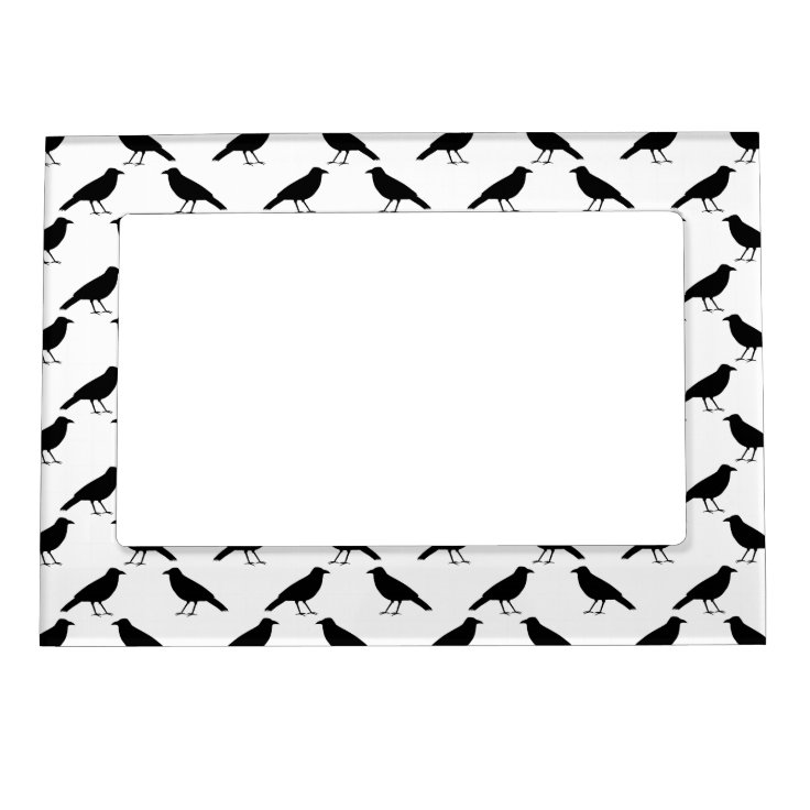 Crow Pattern. Magnetic Photo Frame | Zazzle