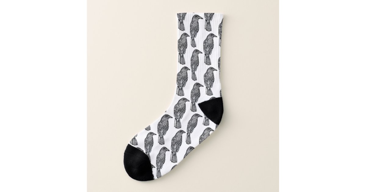 Crow Patterned Socks | Zazzle