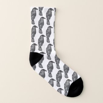 Crow Patterned Socks | Zazzle