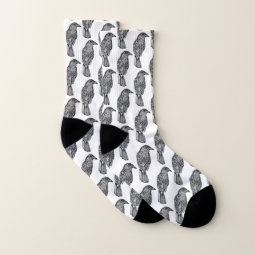 Crow Patterned Socks | Zazzle