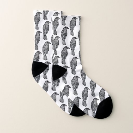 Crow Patterned Socks | Zazzle