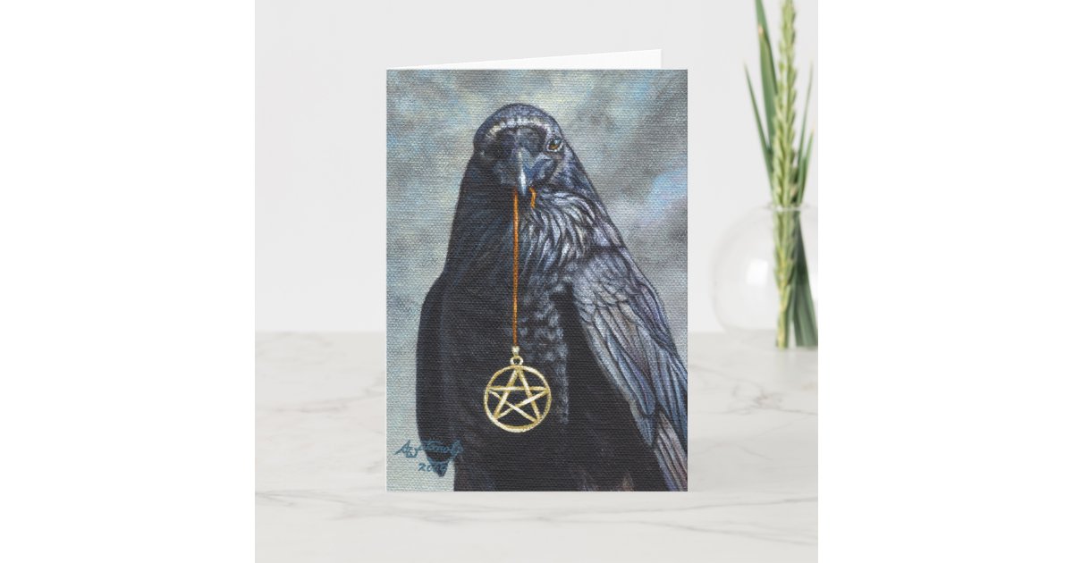 Crow Pentacle Card | Zazzle
