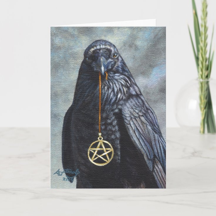 Crow Pentacle Card | Zazzle