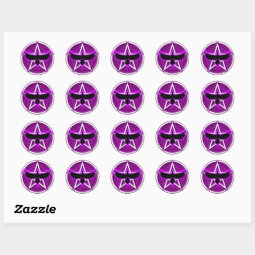 Crow Pentacle - Purple Classic Round Sticker | Zazzle