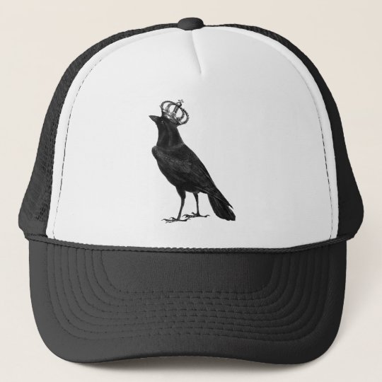 CROW Raven Crown Black Bird Birds Trucker Hat | Zazzle.com