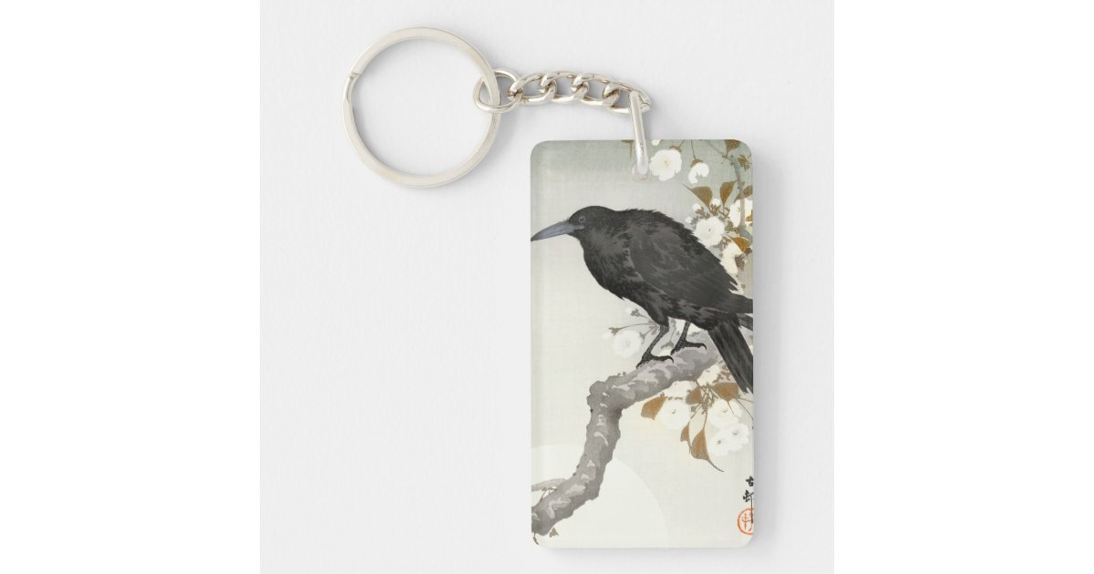 Crow Raven Koson Japanese Bird Keychain | Zazzle