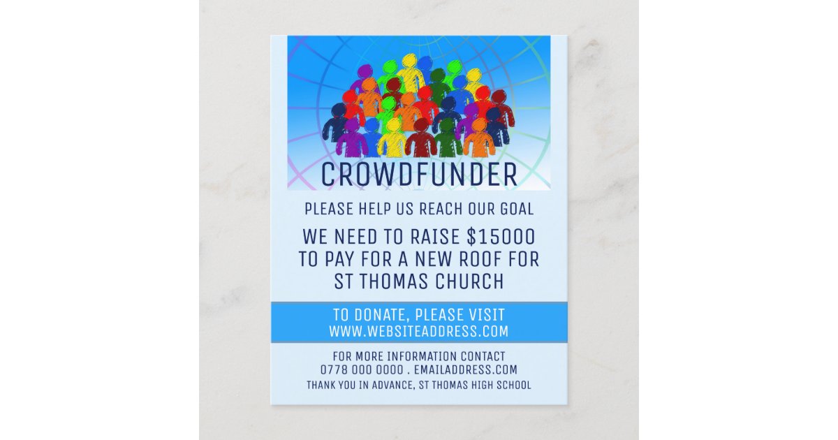 Crowd Design, Crowdfunder, Crowdfunding Flyer | Zazzle