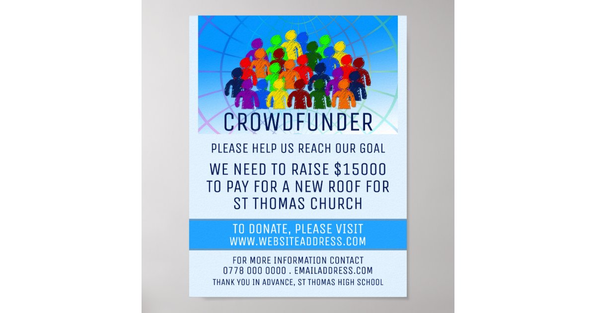 Crowd Design, Crowdfunder, Crowdfunding Poster | Zazzle