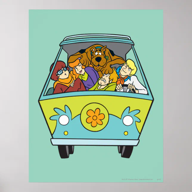 Crowded In The Mystery Machine Poster | Zazzle