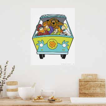 Crowded In The Mystery Machine Poster | Zazzle
