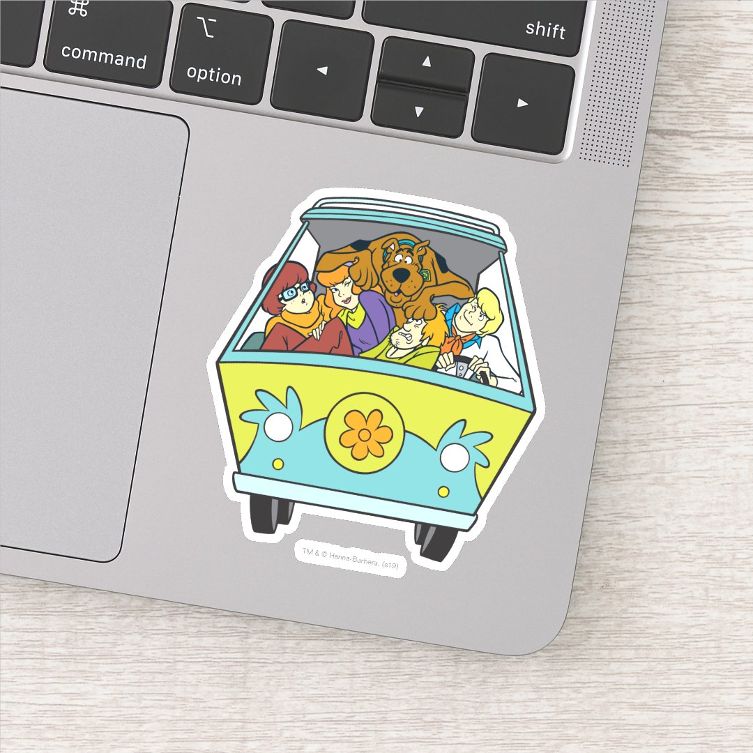 Crowded In The Mystery Machine Sticker | Zazzle