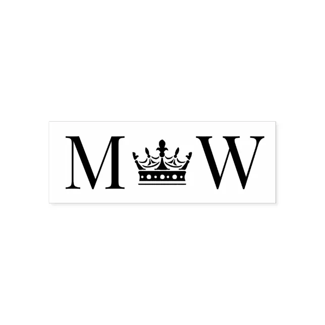 Crown #1 Couple Wedding 2 Initial Monogram Self-inking Stamp | Zazzle