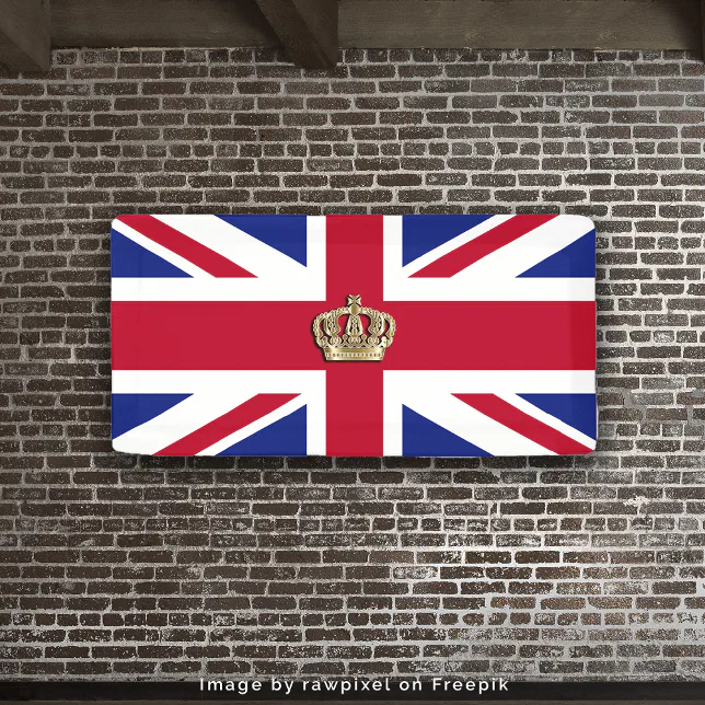 Crown and Union Jack Patriotic Banner | Zazzle