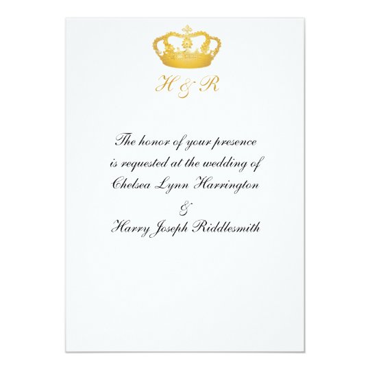Crown Design II - Gold Invitation | Zazzle.com
