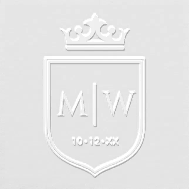 Crown Family Crest 2 Initial Wedding Monogram Embosser | Zazzle