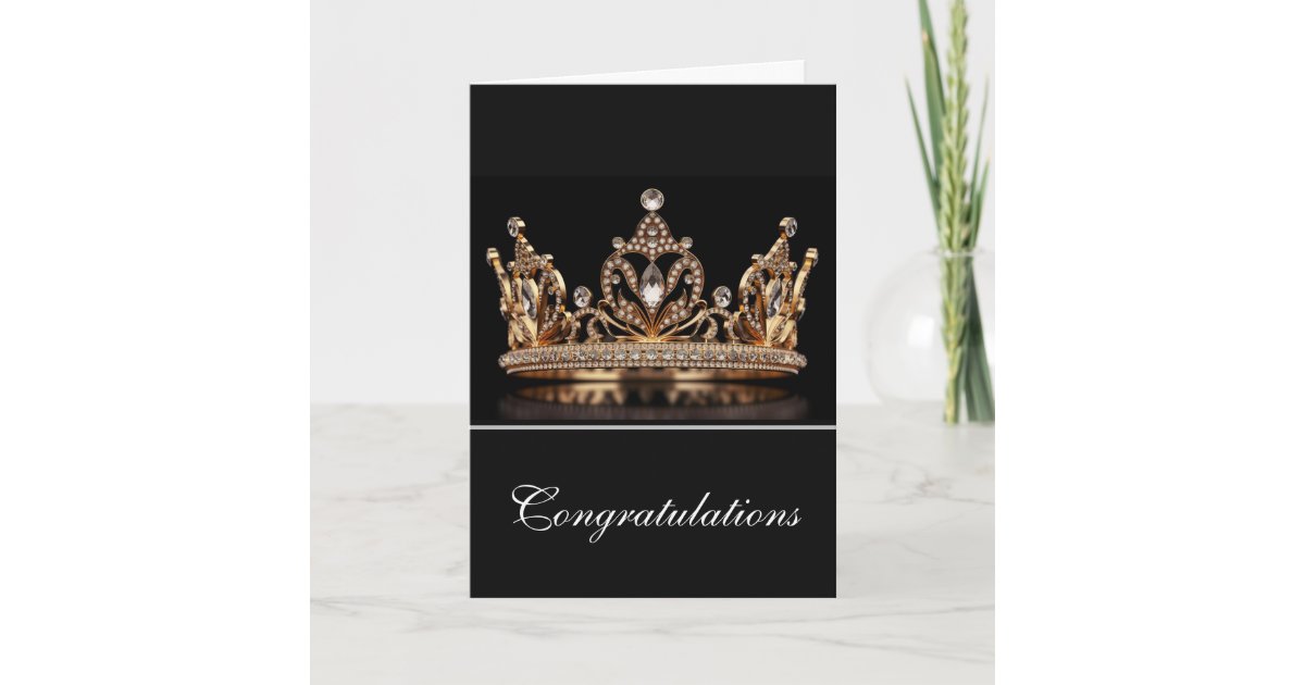 Crown Greeting Card-Congrats Card | Zazzle