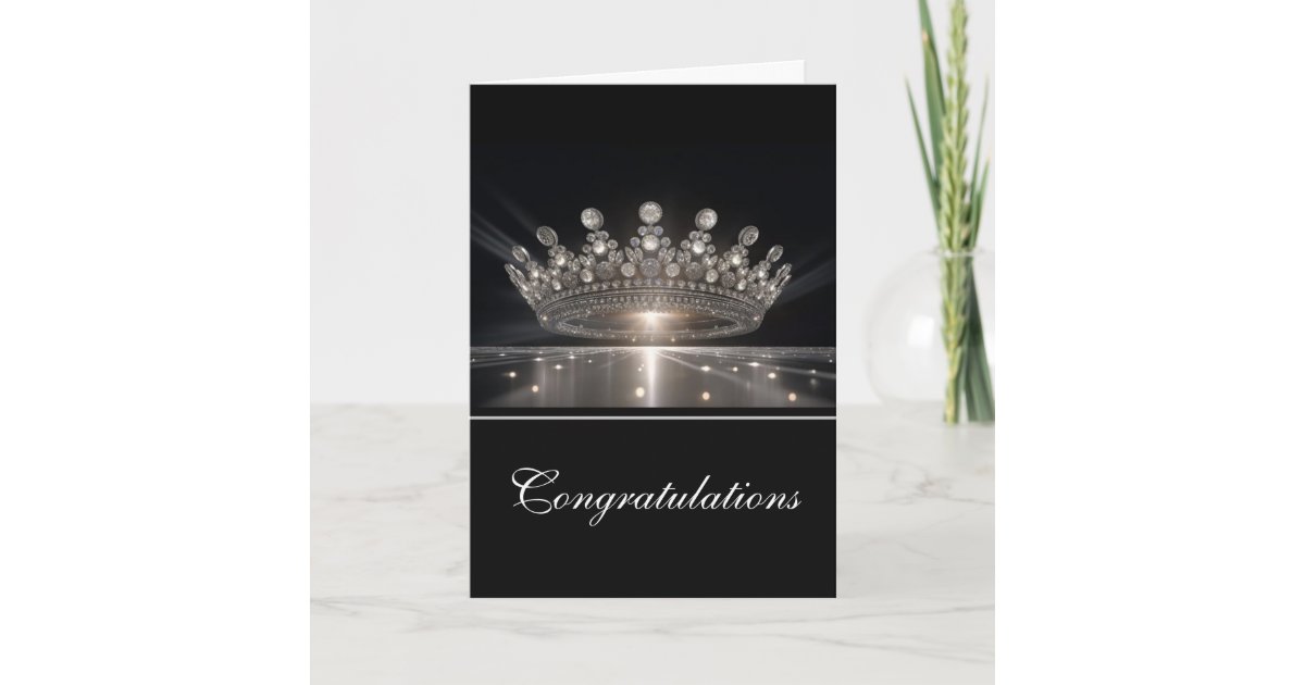 Crown Greeting Card-Congrats Card | Zazzle