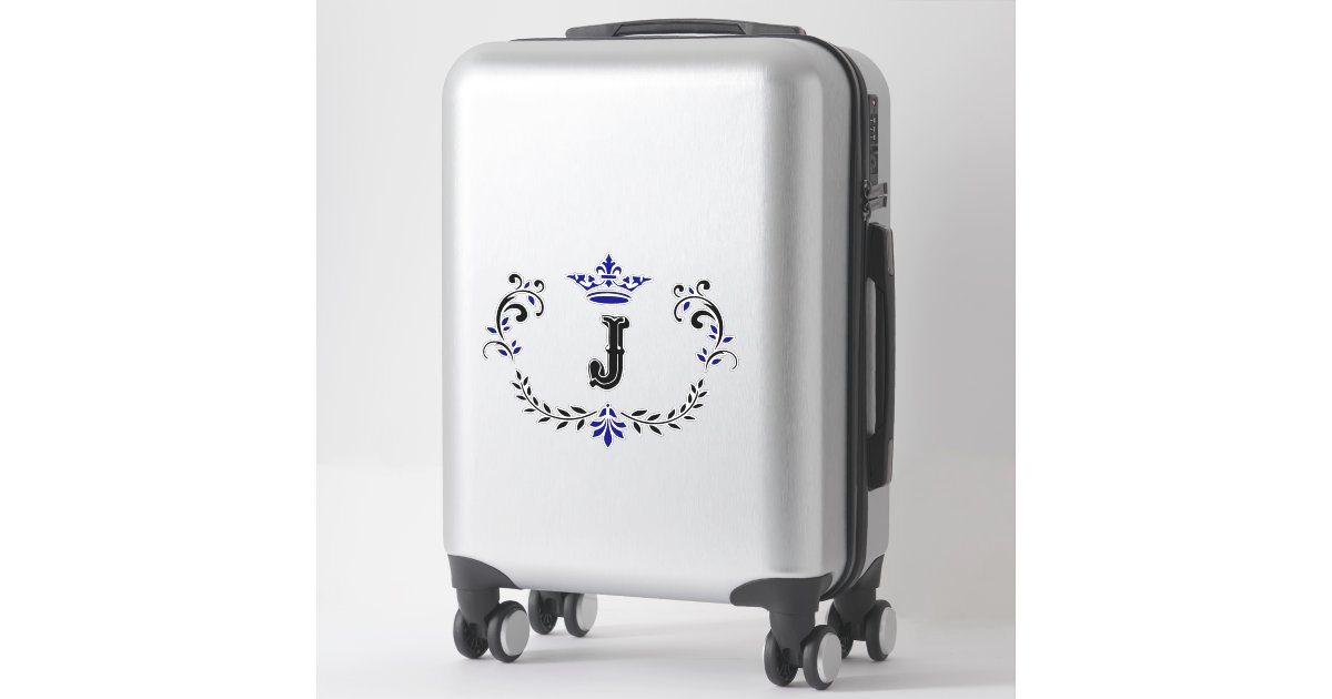 Crown Monogram Letter "J" Vinyl Sticker | Zazzle