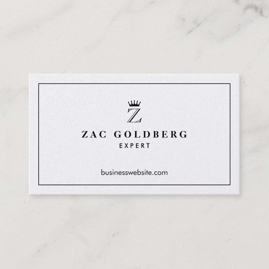 Crown Monogram Luxurious Business Card | Zazzle