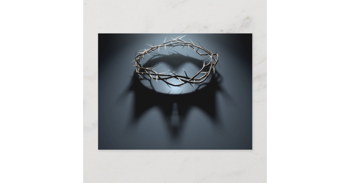 Crown Of Thorns With Royal Crown Shadow Postcard | Zazzle