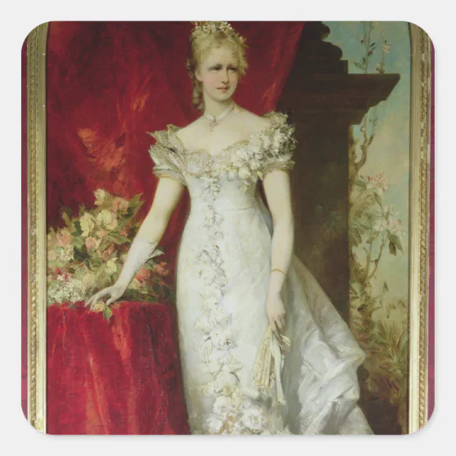 Crown Princess Stephanie of Belgium Square Sticker | Zazzle