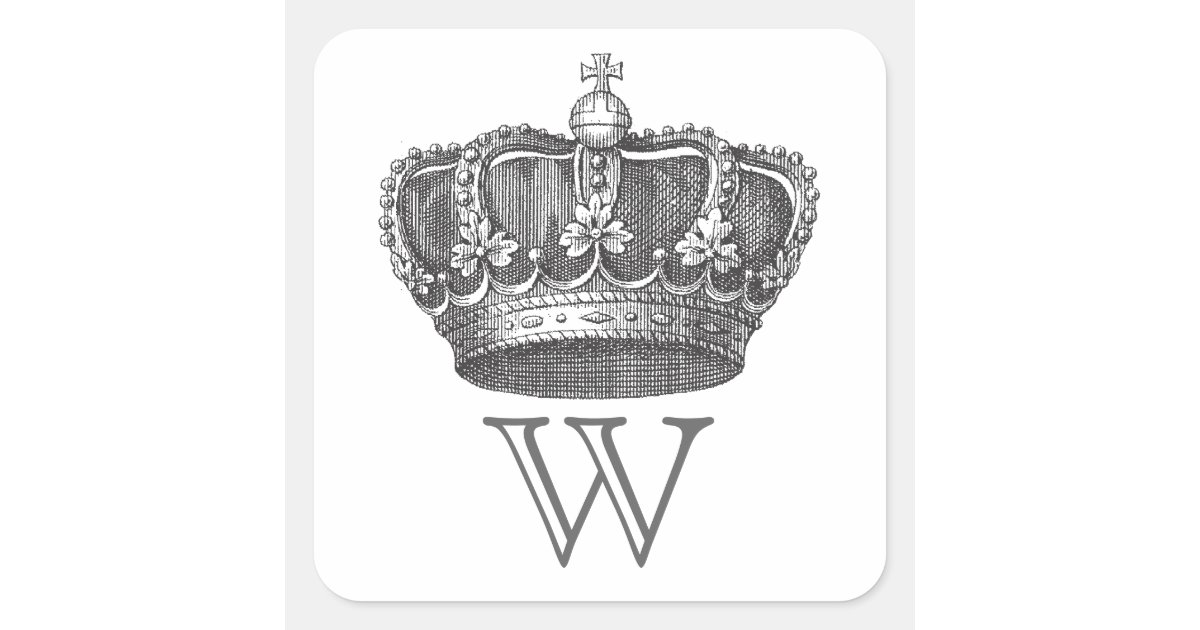 Crown Stickers with monogram | Zazzle