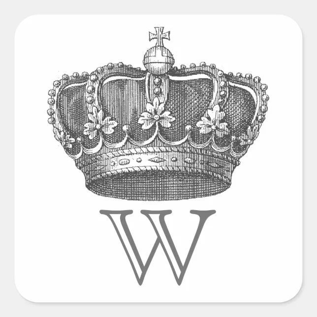 Crown Stickers with monogram | Zazzle