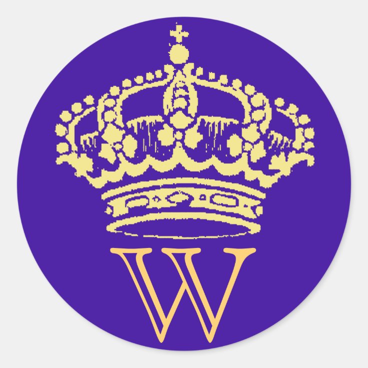 Crown Stickers with monogram | Zazzle